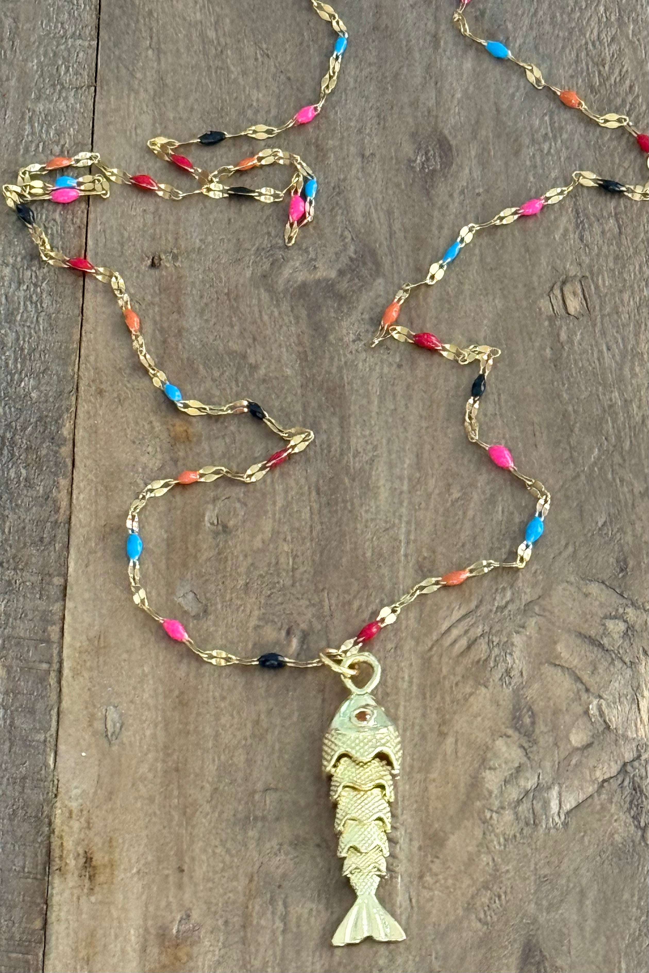 DAINTY LARGE FISH NECKLACE – Lenozella